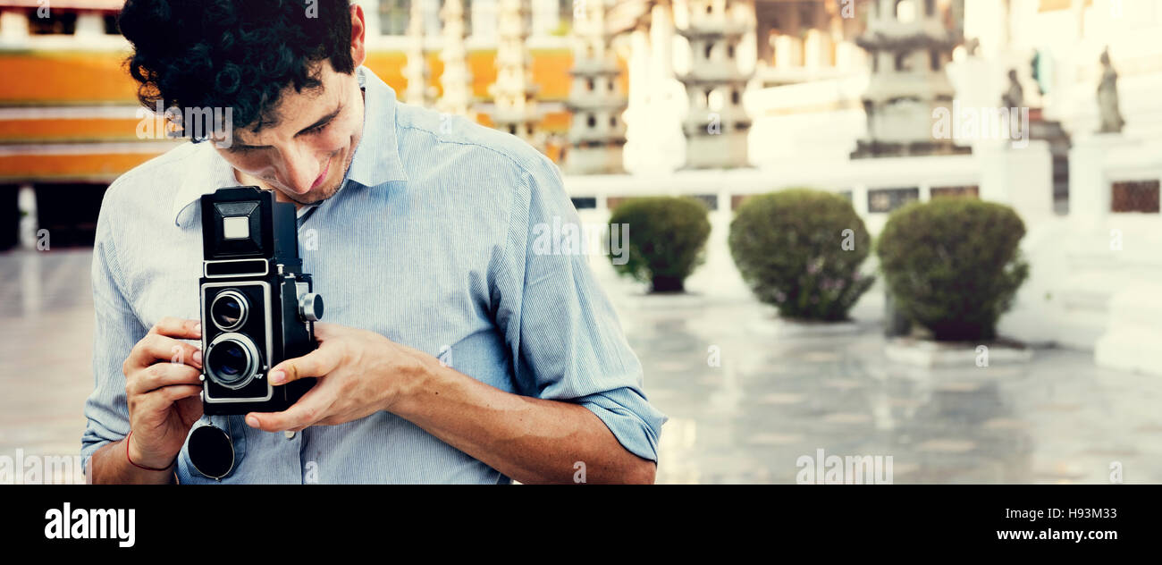 Photographer Traveler Capture Portrait Concept Stock Photo - Alamy