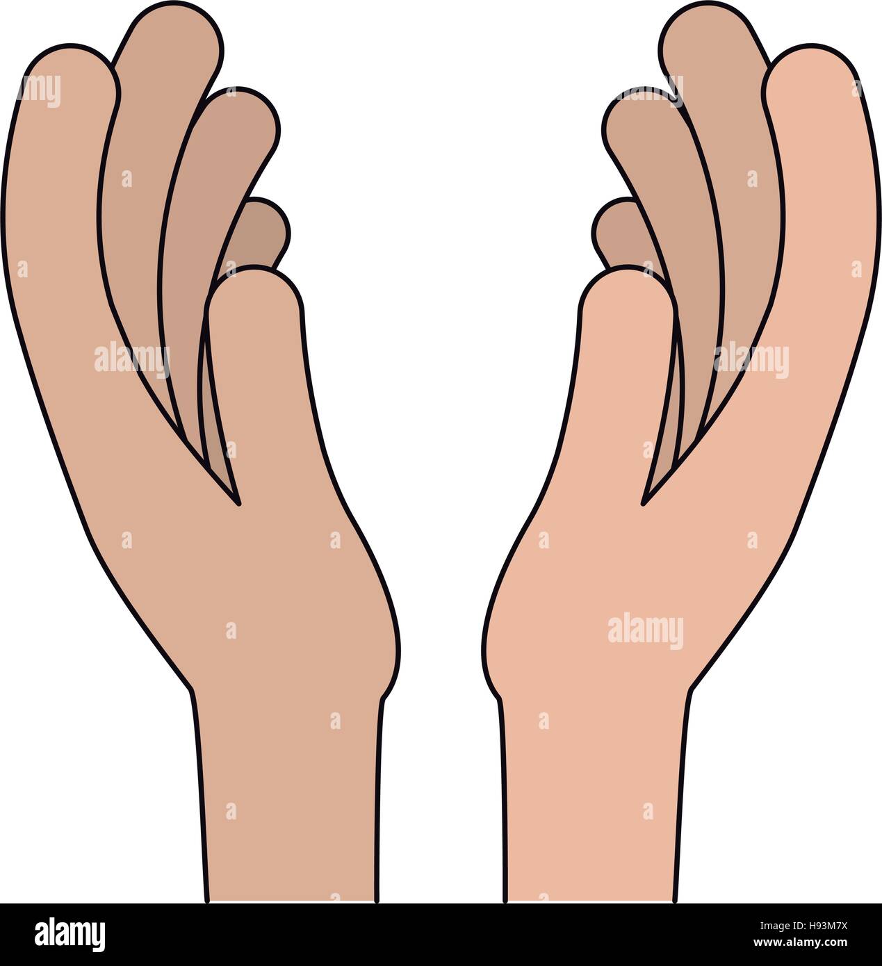 Human hand icon. Finger gesture palm and communication theme. Isolated ...