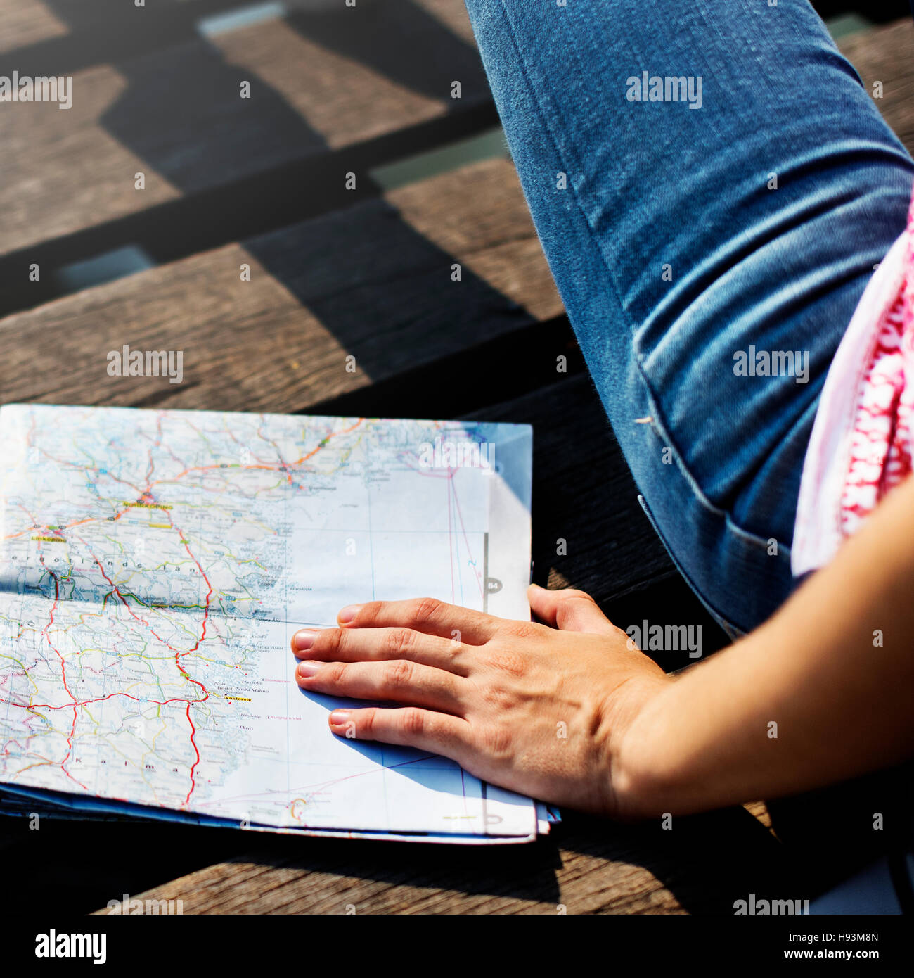 Map Direction Journey Wanderlust Explore Route Concept Stock Photo - Alamy