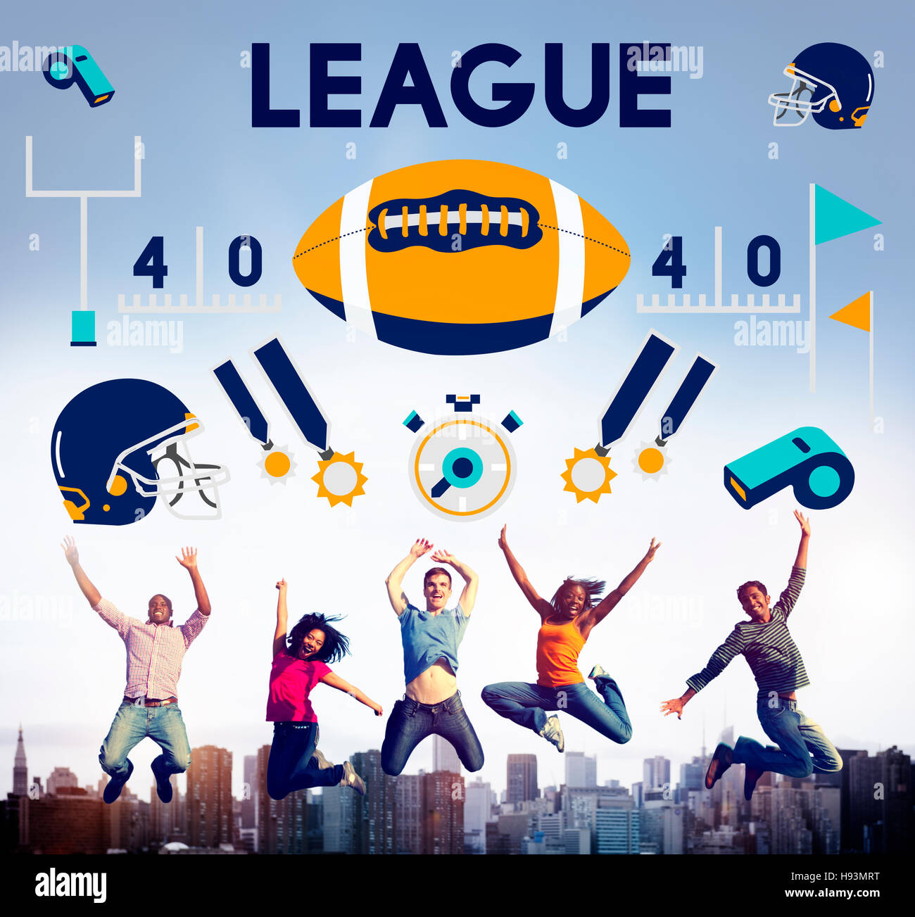 League Sport Fitness Exercise Training Teamwork Winner Concept Stock ...