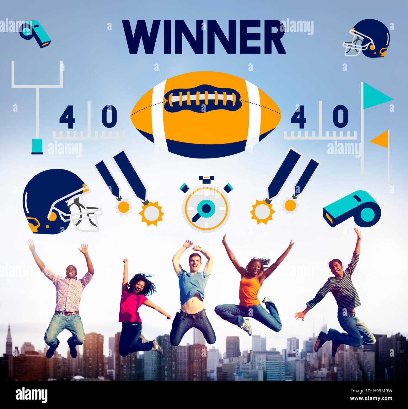 League Sport Fitness Exercise Training Teamwork Winner Concept Stock ...