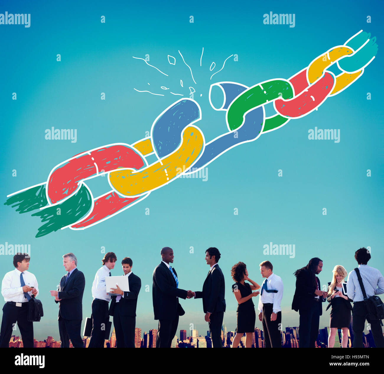 Chain Broken Stress Pressure Freedom Concept Stock Photo - Alamy