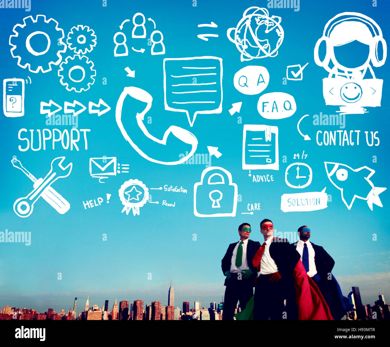 Customer Service Support Solution Assistance Aid Concept Stock Photo ...