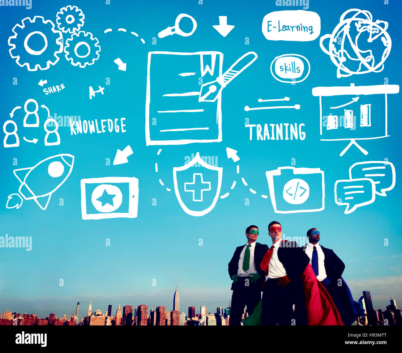 Knowledge Training E-Learning Skills Start Up Launch Concept Stock ...