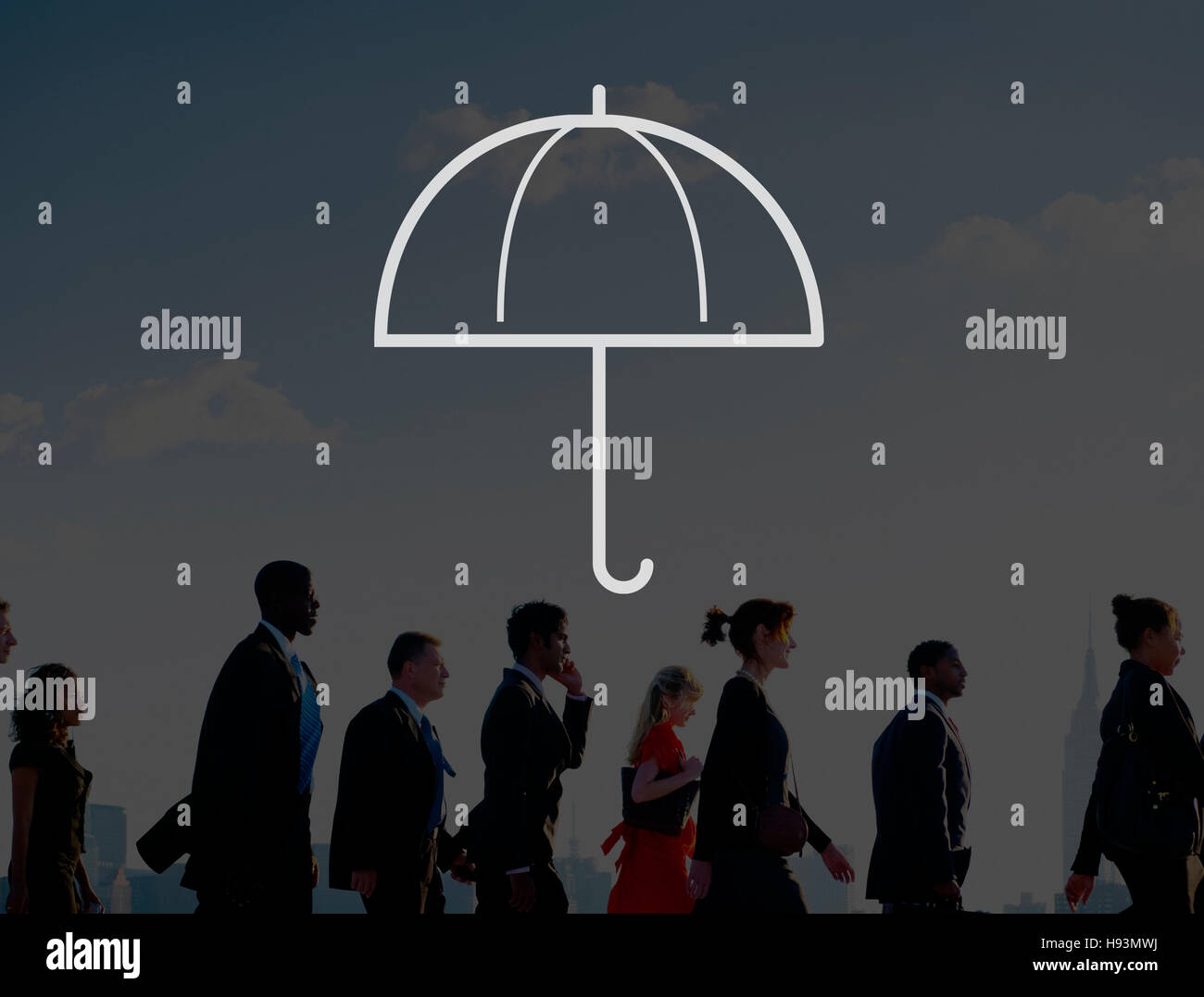 Umbrella Weather Protection Environment Shielding Concept Stock Photo ...