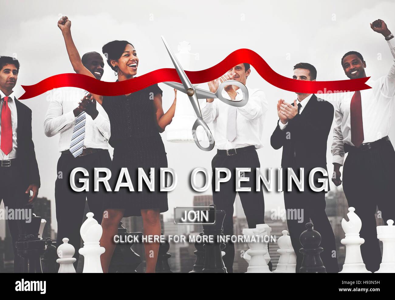 Grand Oppening Ceremony Business Join Concept Stock Photo - Alamy