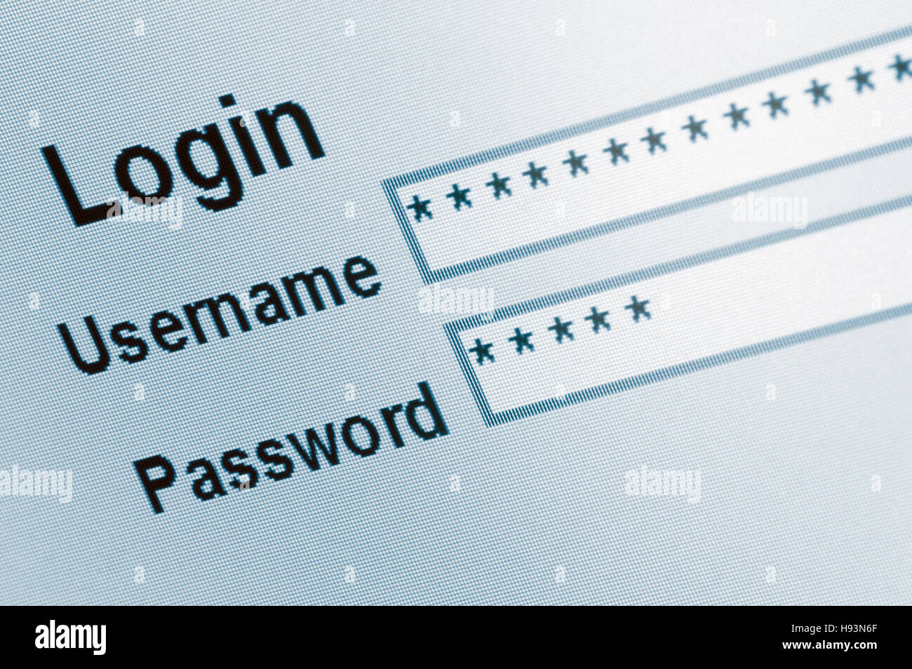 Login screen capture, medium blue website logon screenshot, www online ...