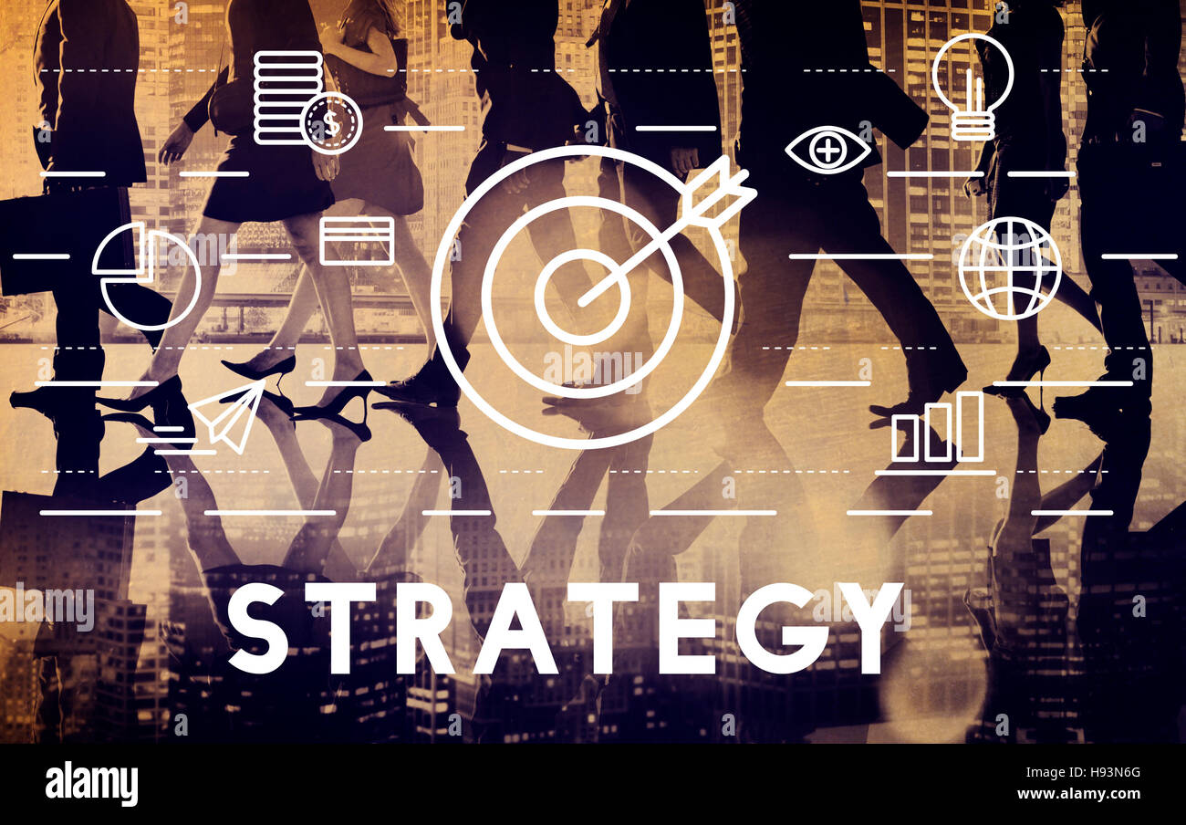 Strategy Target Mission Objective Graphics Concept Stock Photo - Alamy