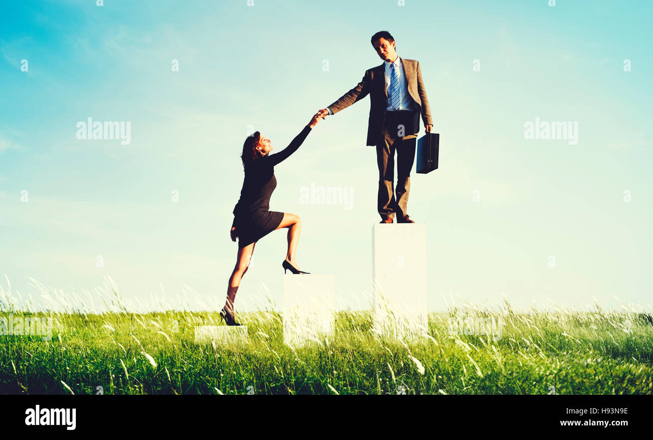 Business Partners Helping Growth Top Concept Stock Photo - Alamy