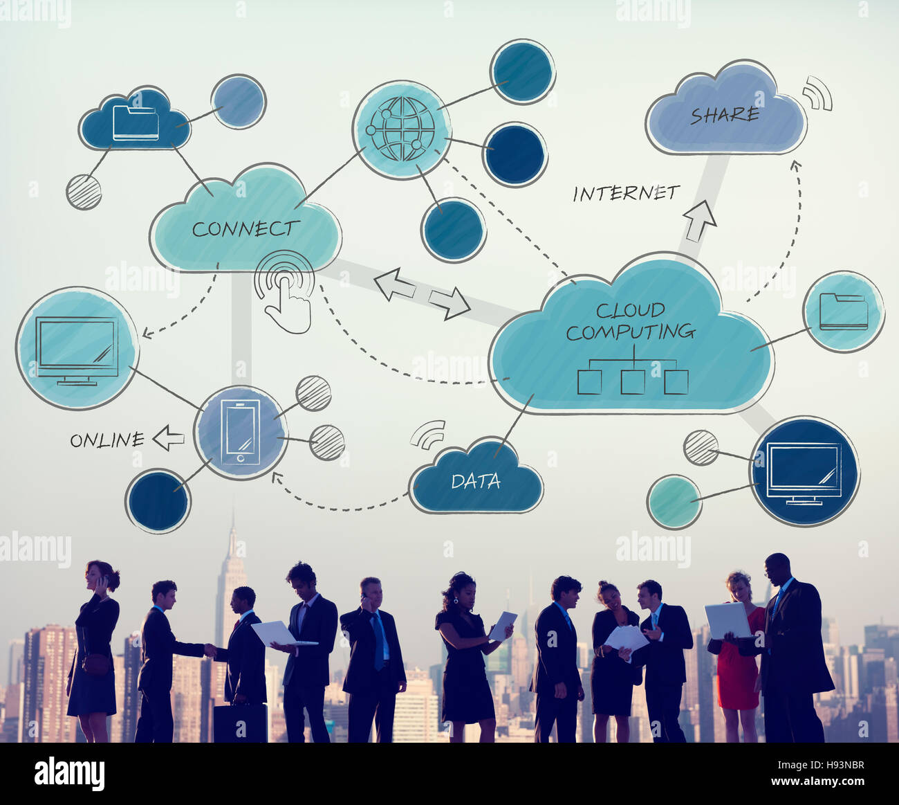 Cloud Computing Networking Connecting Concpet Stock Photo - Alamy