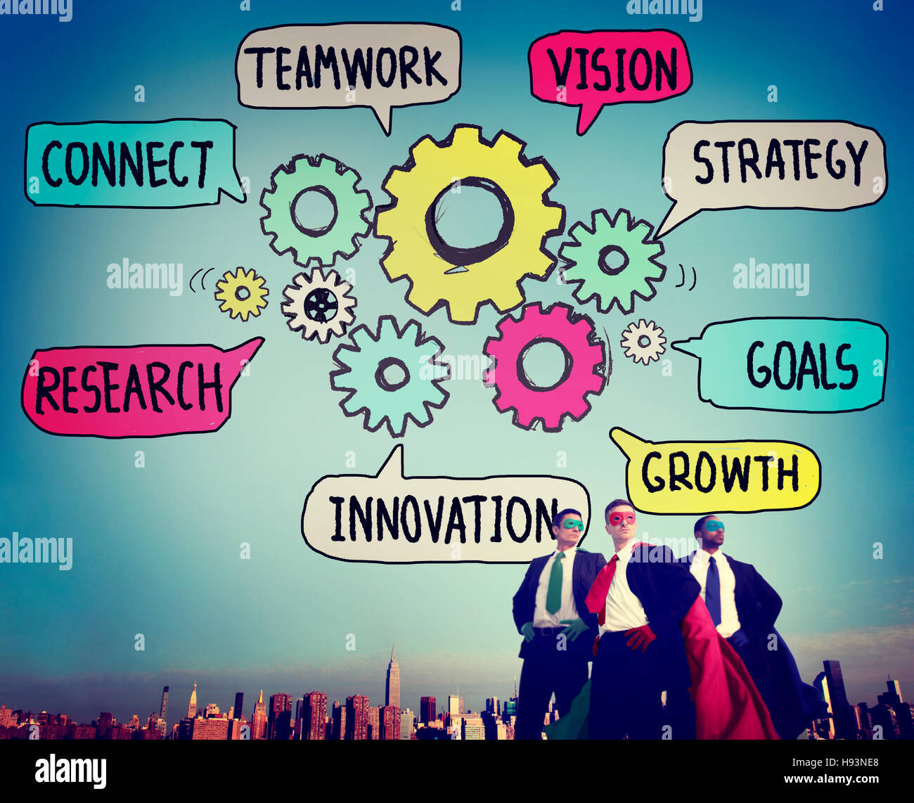 Teamwork Connect Strategy Vision Together Gear Concept Stock Photo - Alamy