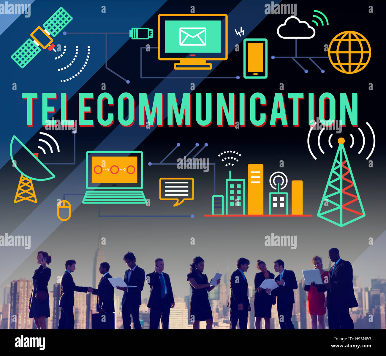 Telecommunication Connection Links Networking Concept Stock Photo - Alamy