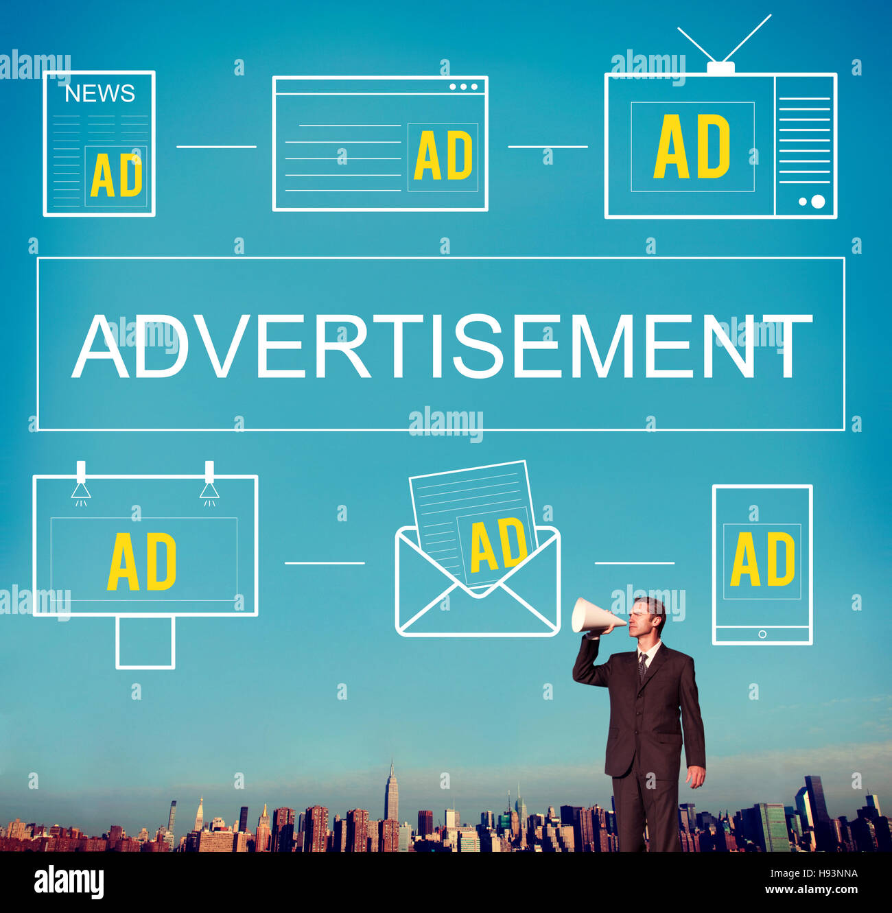 Advertisement ADS Commercial Marketing Advertising Branding Concept ...