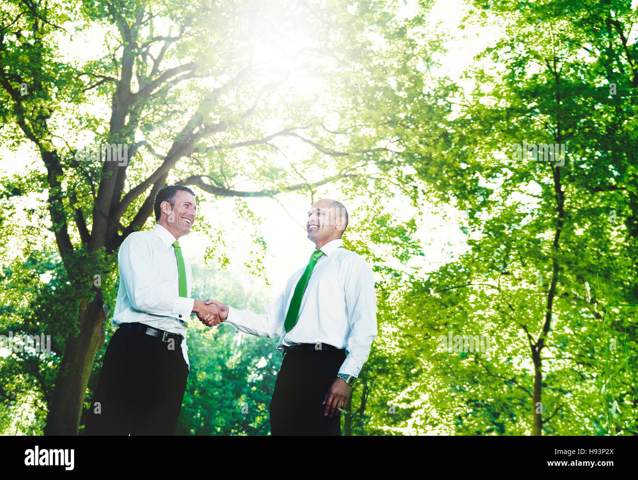Green Business Handshake Deal Support Concept Stock Photo - Alamy