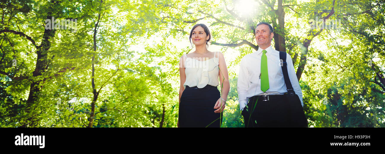 Green Business Couple Partnership Team Concept Stock Photo - Alamy