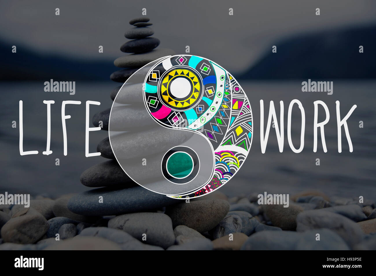 Life Work Balance Stability Wellbeing Concept Stock Photo - Alamy