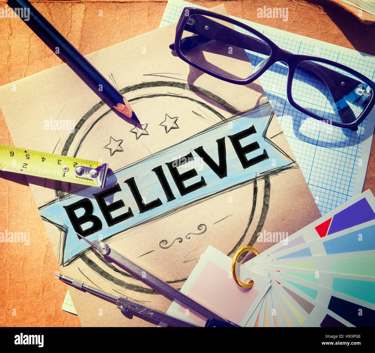 Believe Hope Inspiration Religion Worship Concept Stock Photo - Alamy