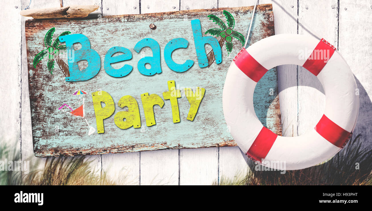 Beach Party Cheerful Chilling Leisure Festival Freedom Concept Stock ...