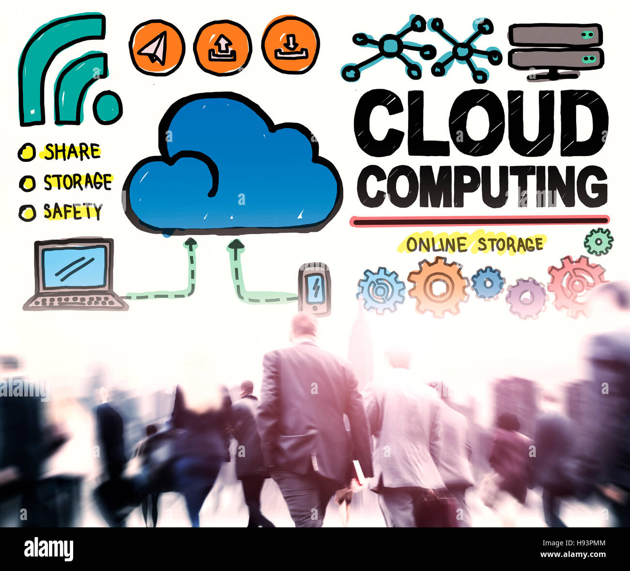 Cloud Computing Connection Network Internet Storage Concept Stock Photo ...