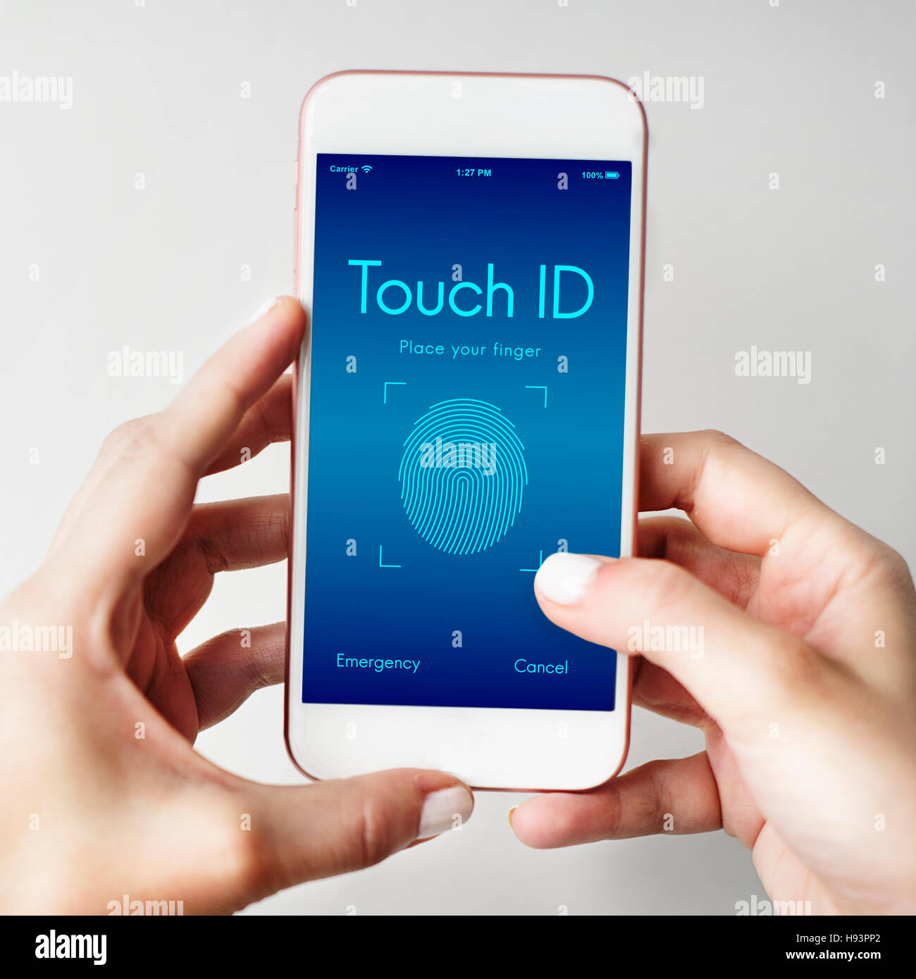Touchscreen Lock Finger Scanner Concept Stock Photo - Alamy