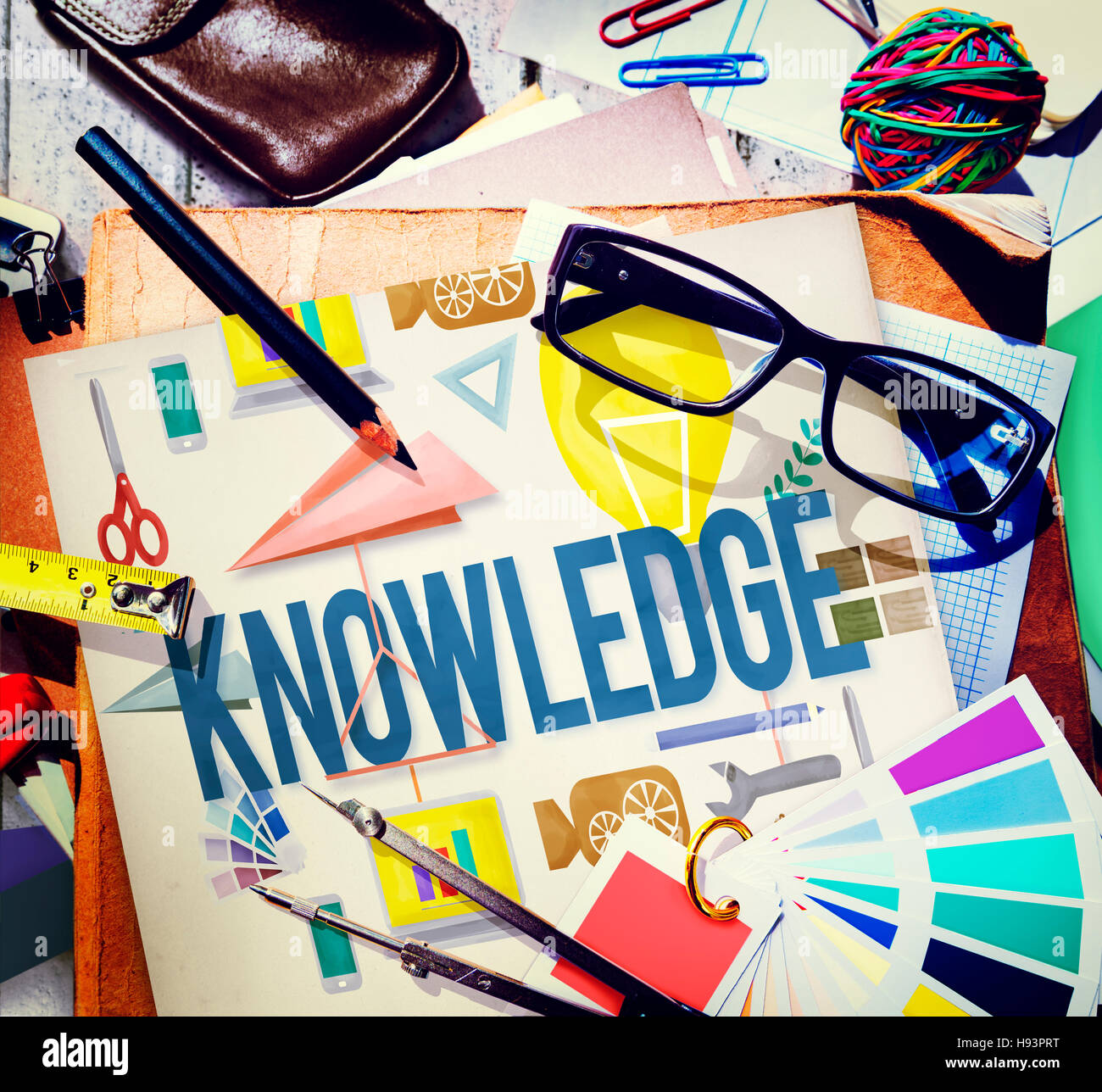 Knowledge School Course Degree Graphics Concept Stock Photo - Alamy