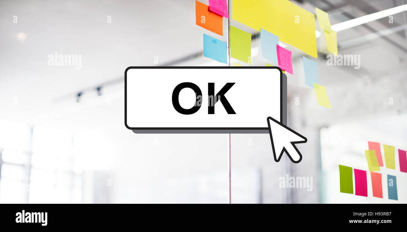 Ok Click Cursor Enter Computer Concept Stock Photo - Alamy