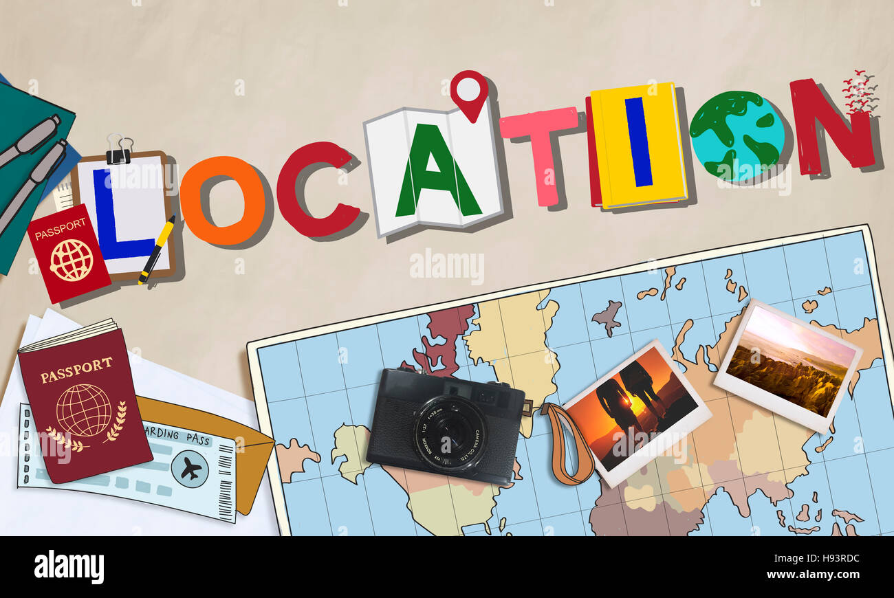 Location Direction Destination Place Route Concept Stock Photo - Alamy