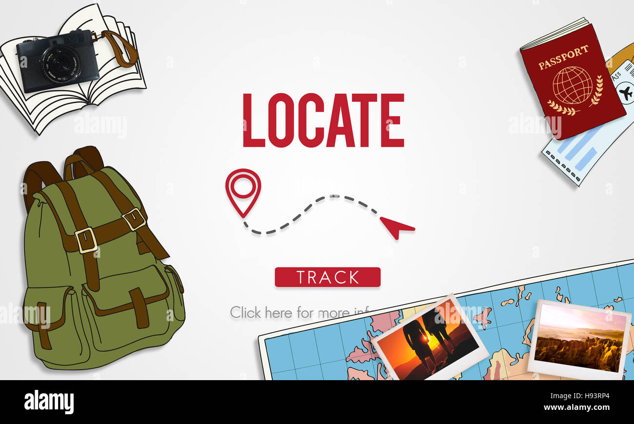 Locate Location Direction Destination Position Concept Stock Photo - Alamy