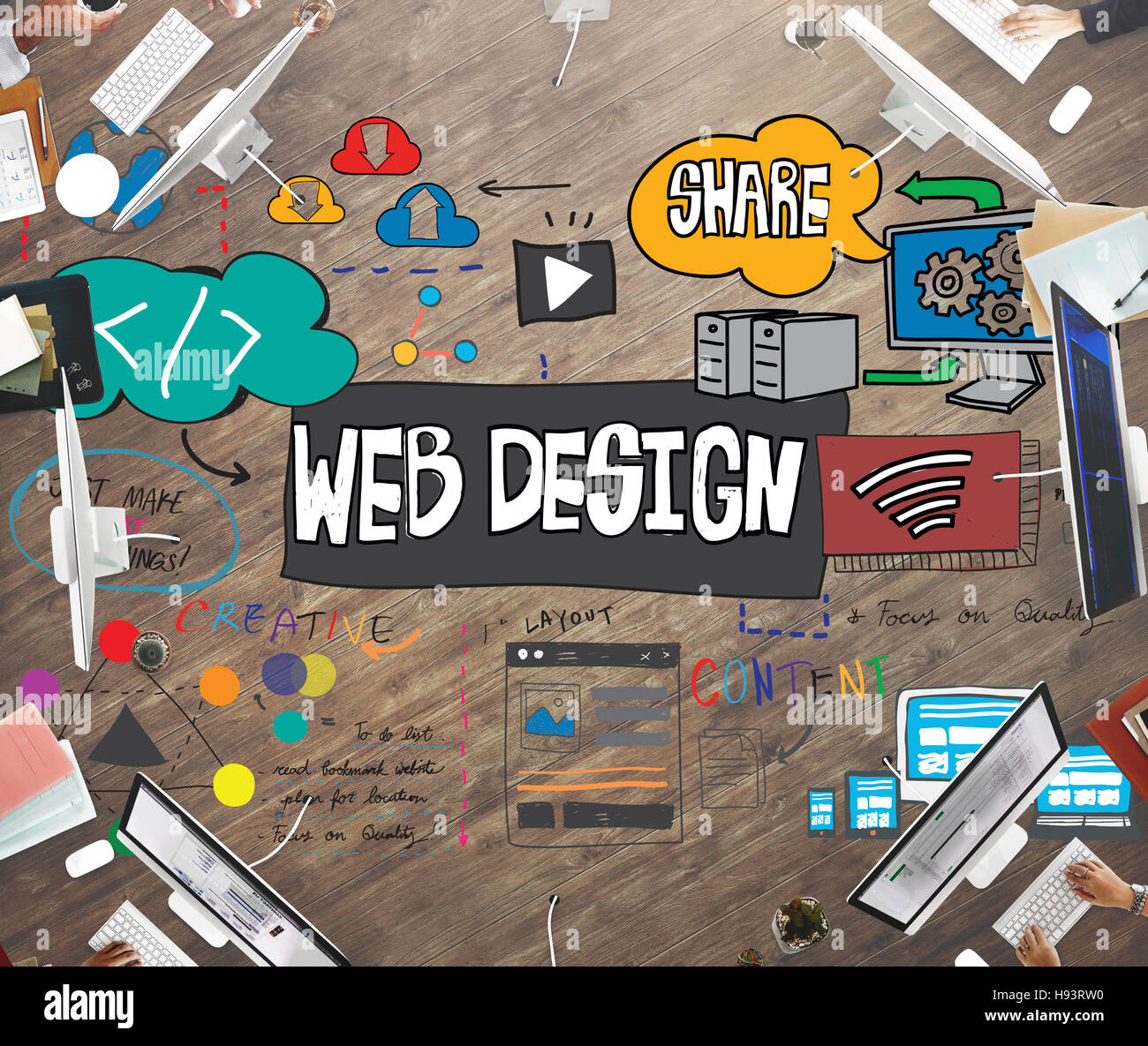 Web Design Blogging Layout Database Information Concept Stock Photo - Alamy