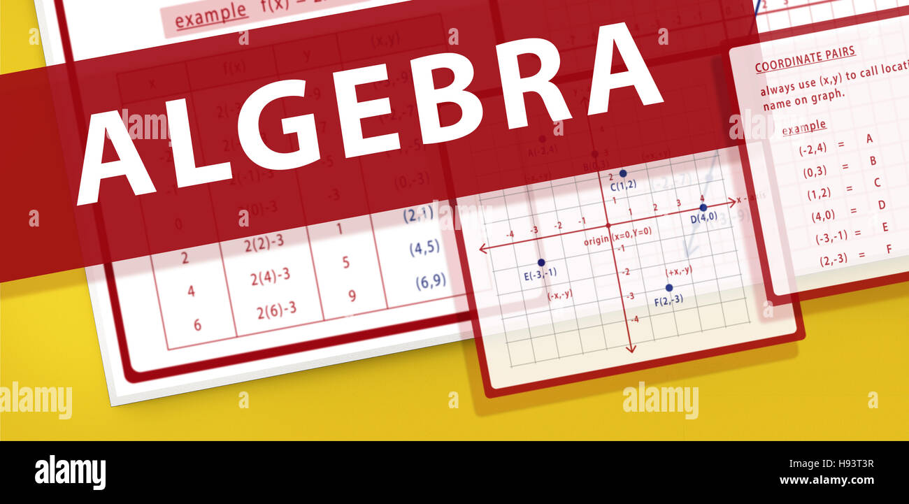 Algebra Mathematics Calculation Chart Concept Stock Photo - Alamy