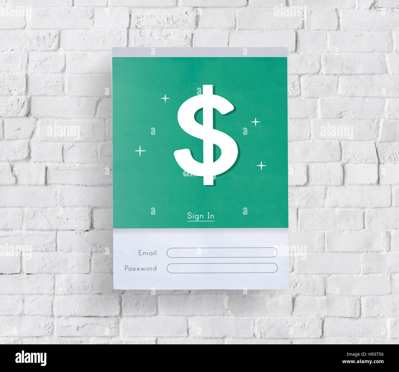 Dollar Sign Login Email Graphic Concept Stock Photo - Alamy