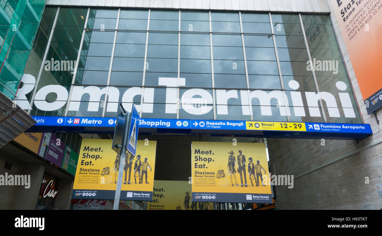 Rome Termini- the main central station in Rome - train station Stock ...