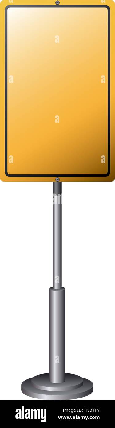 Yellow road sign icon. Street information warning and guide theme ...