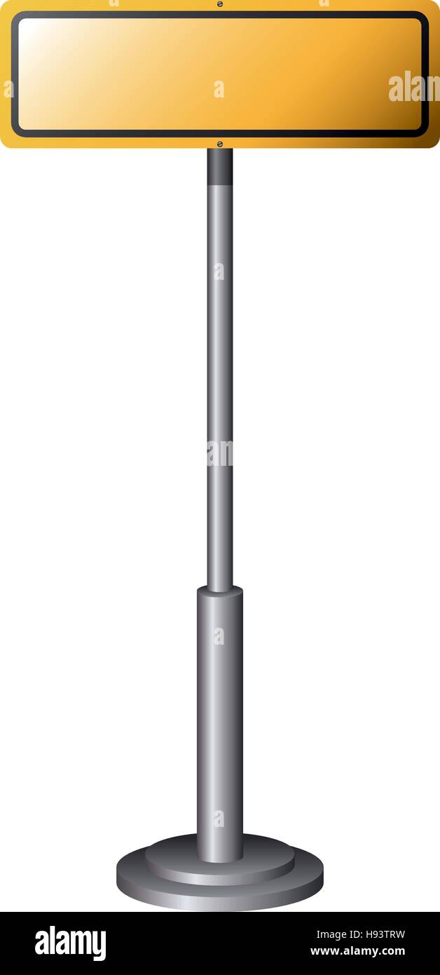 Yellow road sign icon. Street information warning and guide theme ...