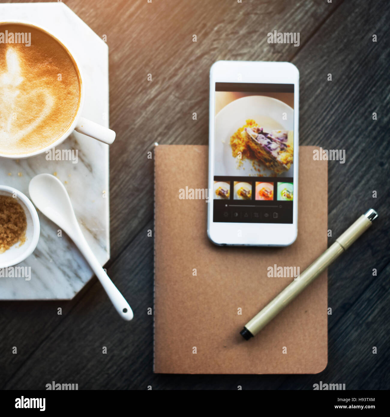 Coffee Shop Cafe Latte Cappuccino Technology Concept Stock Photo - Alamy