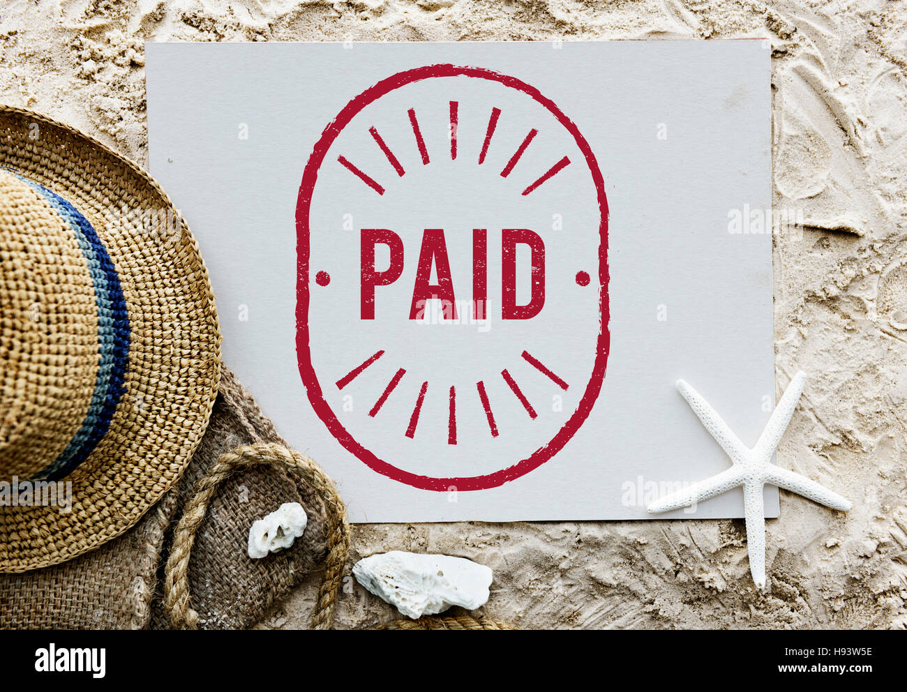 Paid Pay Receipt Finance Accounting Graphic Concept Stock Photo - Alamy