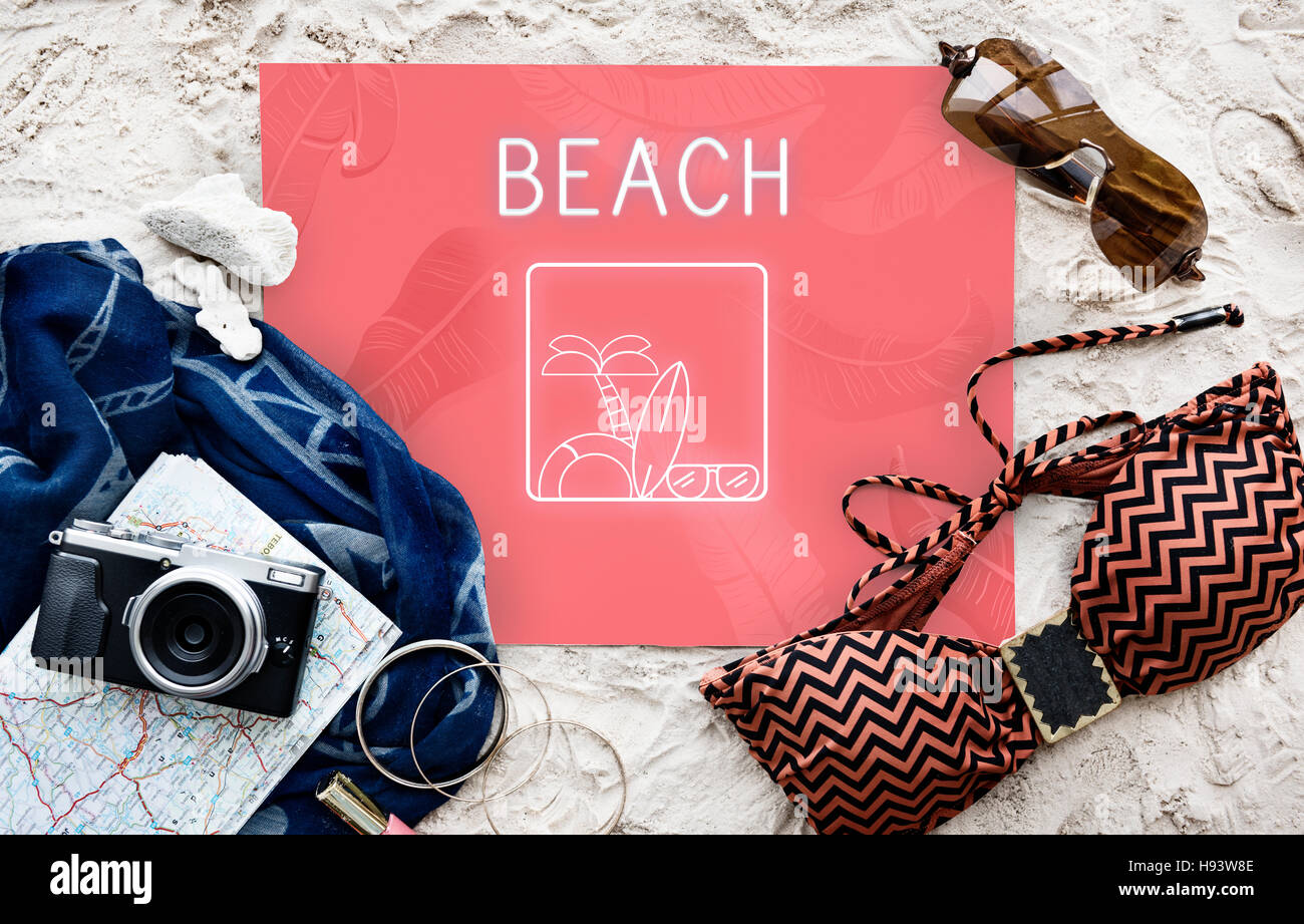 Summer Beach Sea Coast Graphics Concept Stock Photo - Alamy