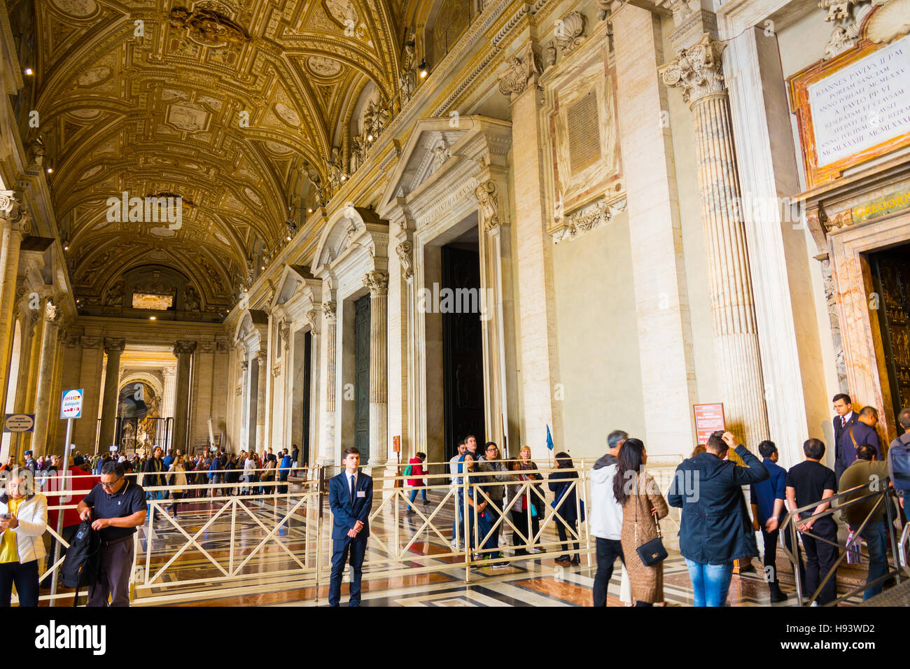 Beautiful roof at the entrance of St Peters Basilica in Rome - The ...