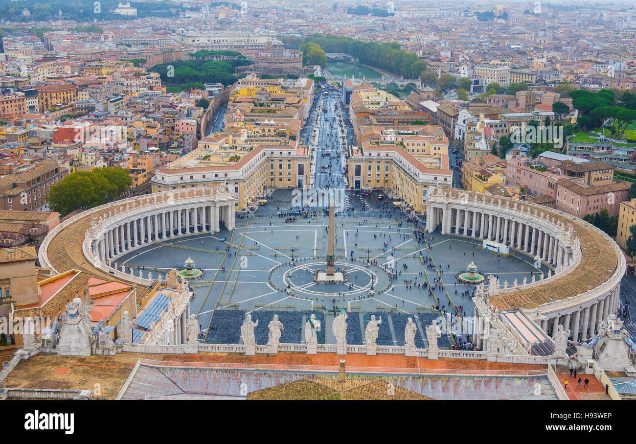Beautiful Vatican City with St Peters Square - aerial view from the top ...
