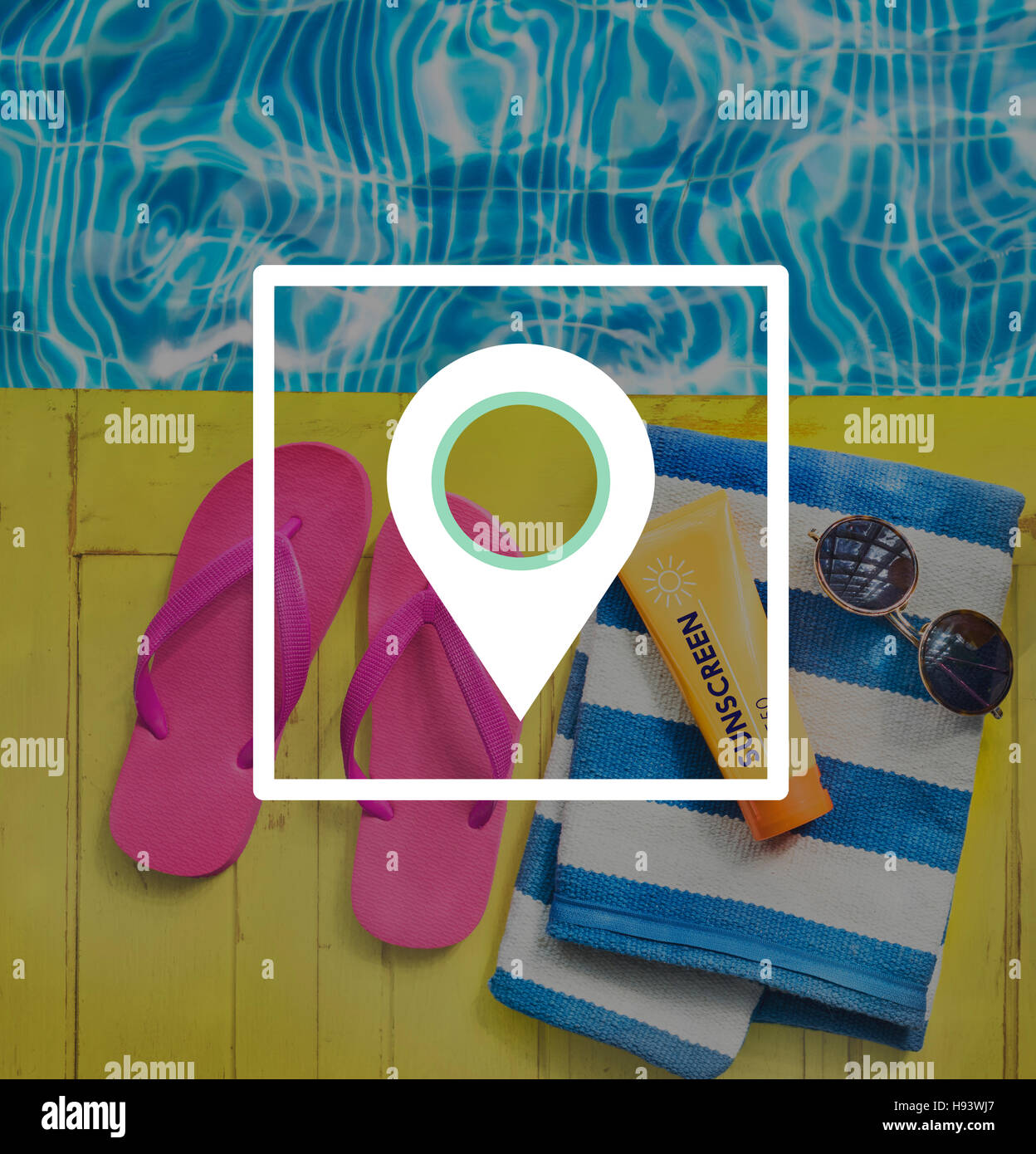 Distance Marker Positioning Navigation Icon Concept Stock Photo - Alamy