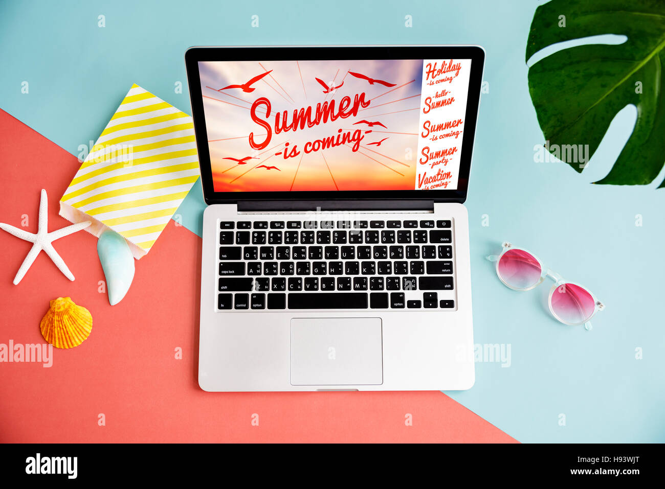 Summer Break Fun Party Banner Concept Stock Photo - Alamy