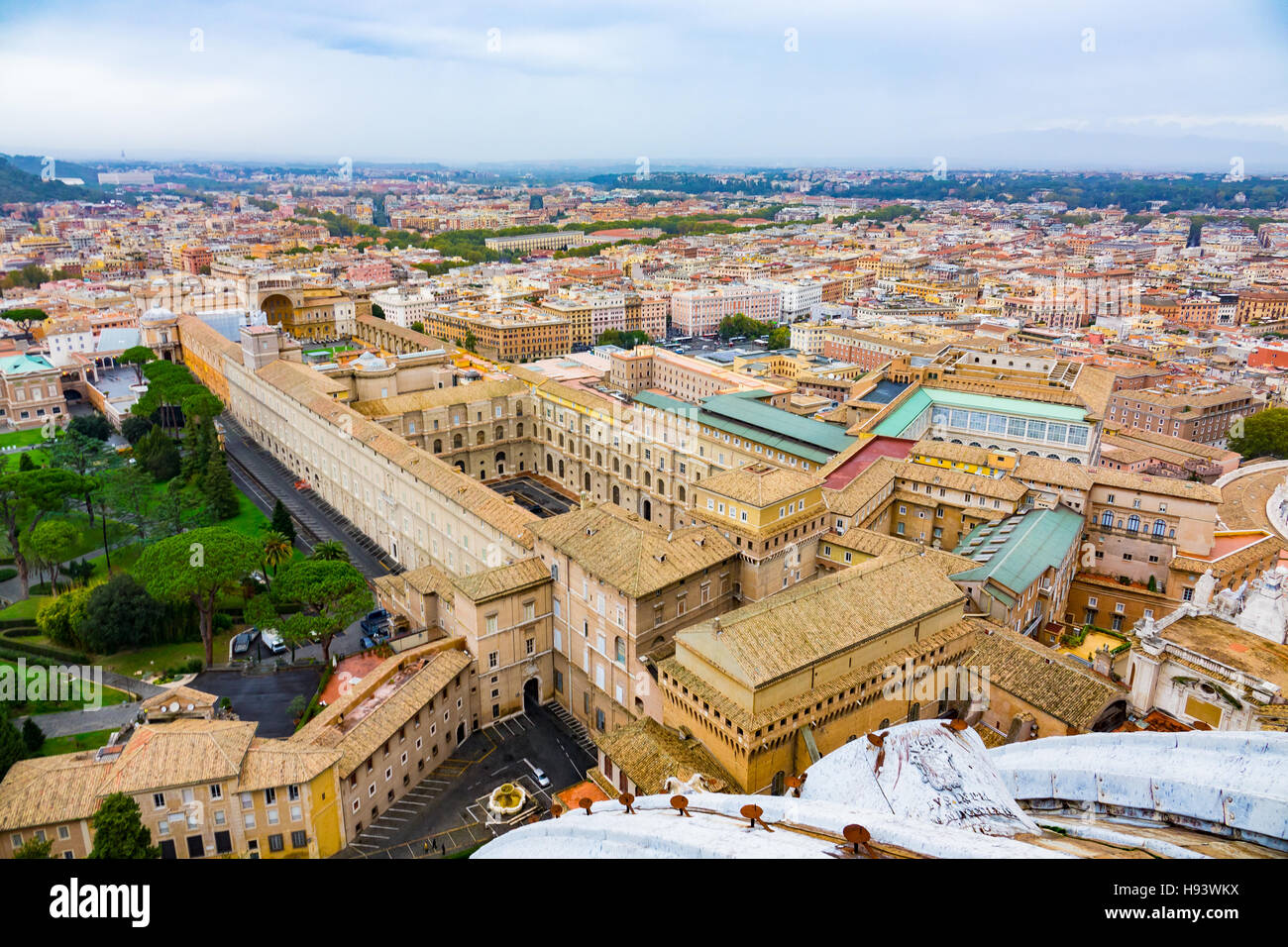 The Vatican museums - aerial view from St. Peter s Basilica in Rome ...