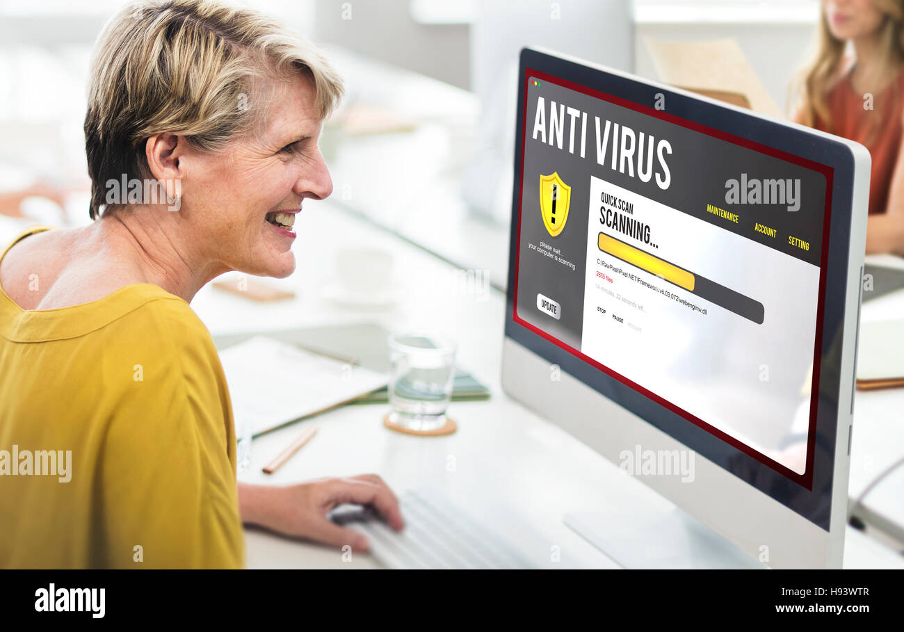 Antivirus Alert Firewall Hacker Protection Safety Concept Stock Photo ...