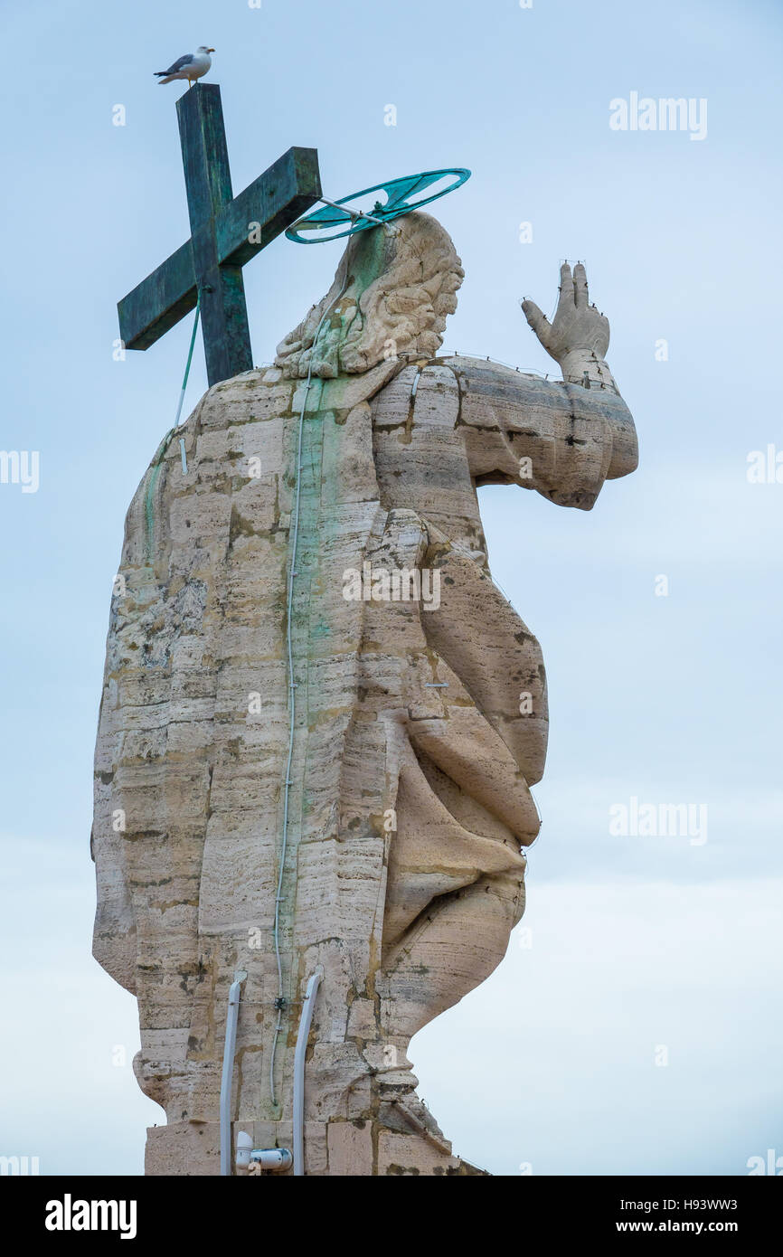 Statues of holy men on St Peters Basilica in Rome - The Vatican Stock ...