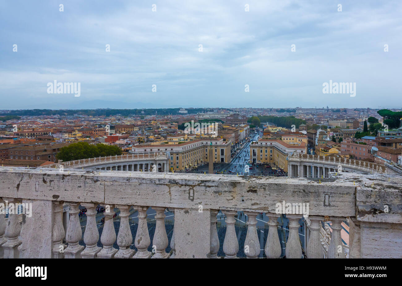 View over the city of Rome from the roof of Saint Peter s Basilica at ...
