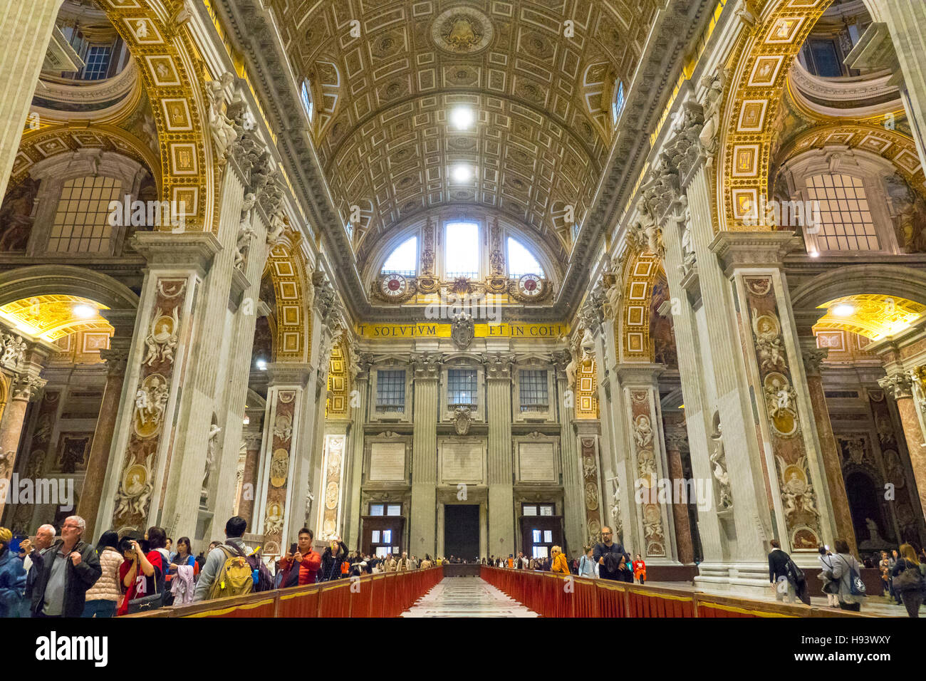 The impressive interior of St Peters Basilica in Rome - The Vatican ...