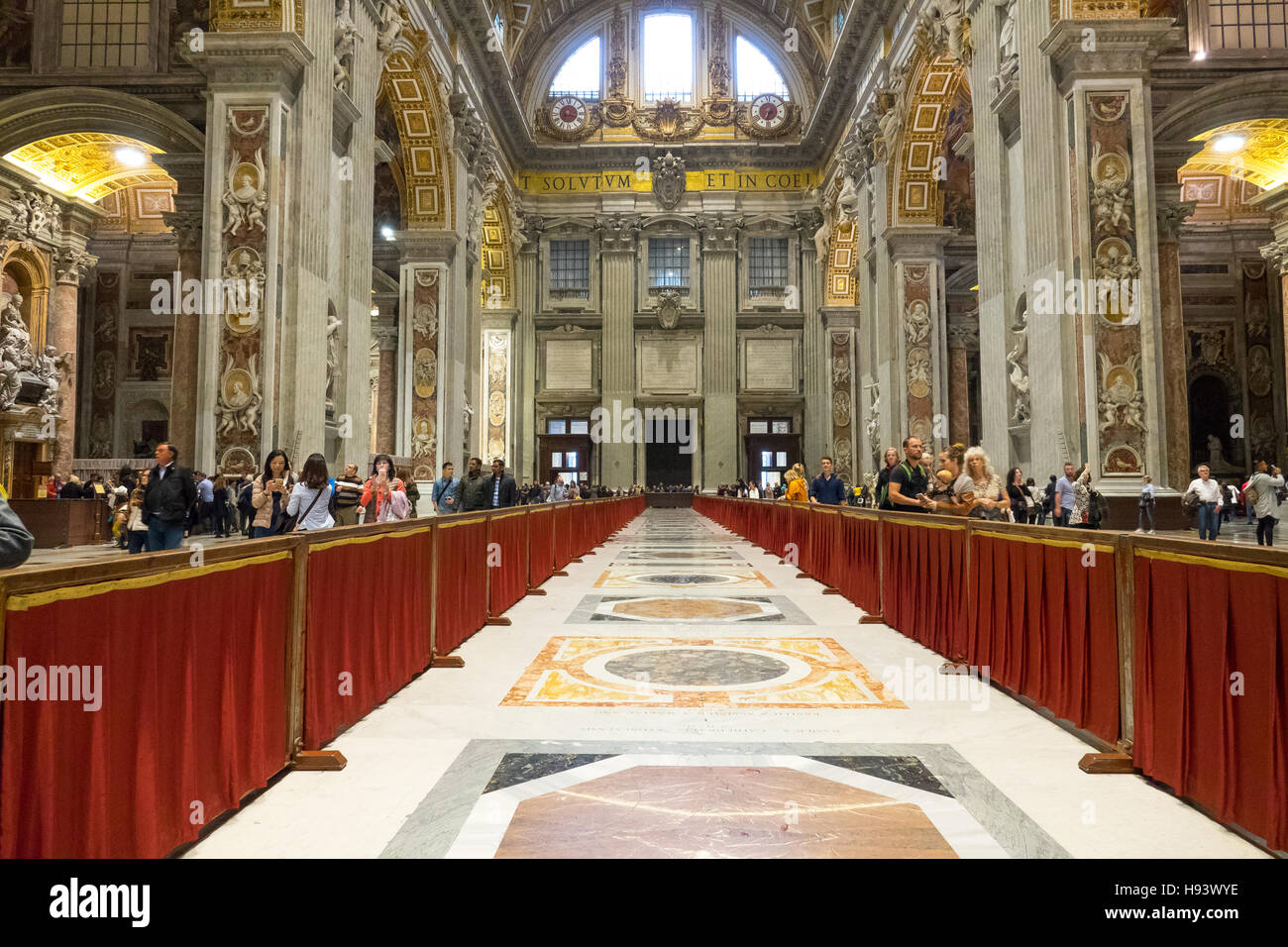 The impressive interior of St Peters Basilica in Rome - The Vatican ...