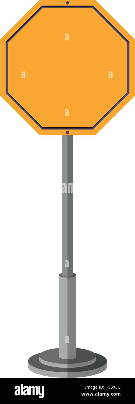 Yellow road sign icon. Street information warning and guide theme ...