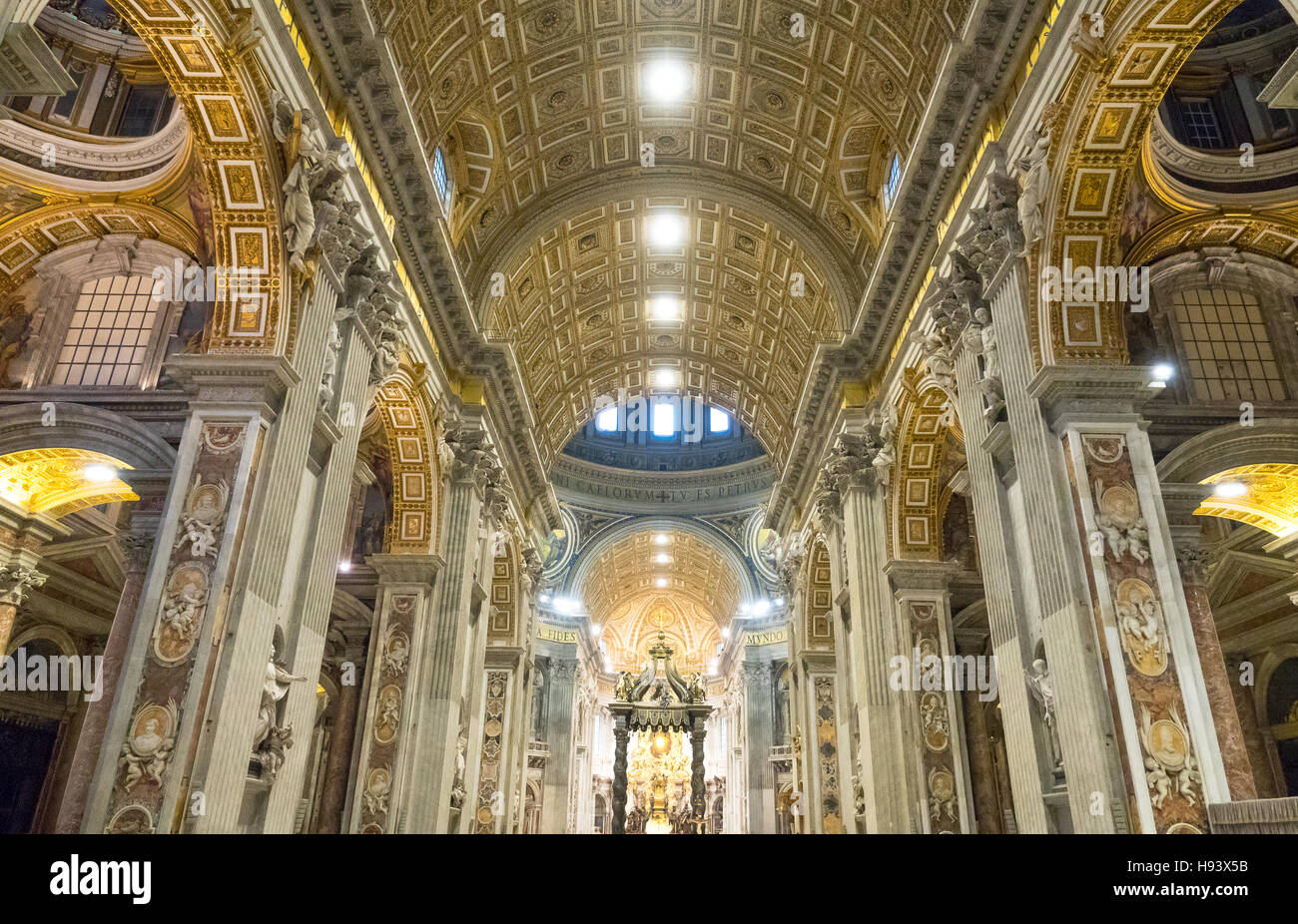 Beautiful roof of St Peters Basilica at Vatican City in Rome Stock ...