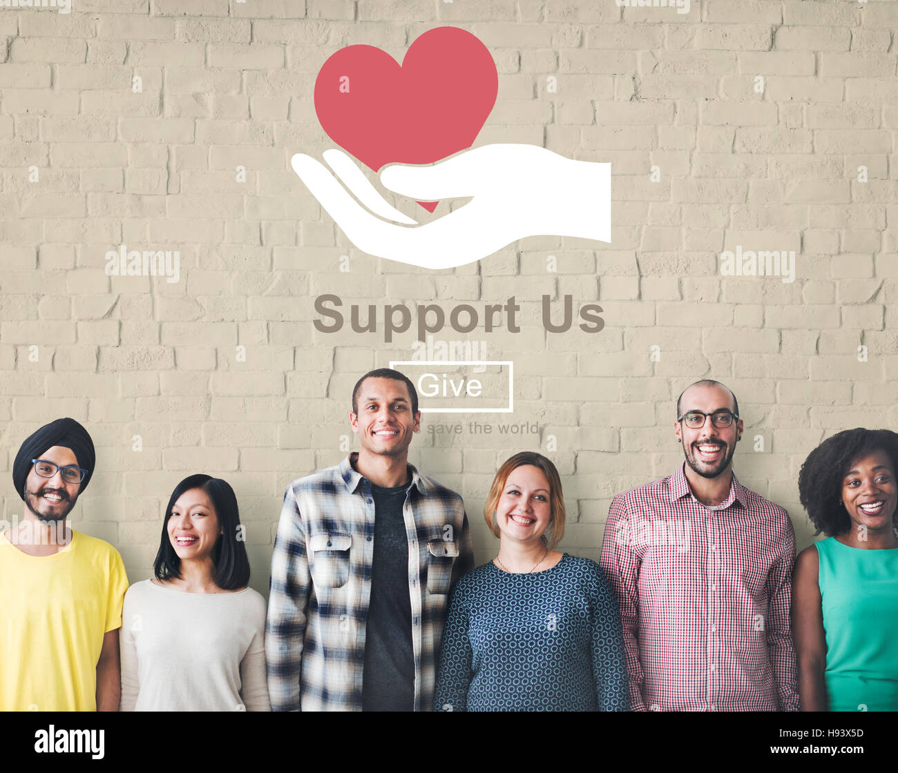 Support us Welfare Volunteer Donations Concept Stock Photo - Alamy